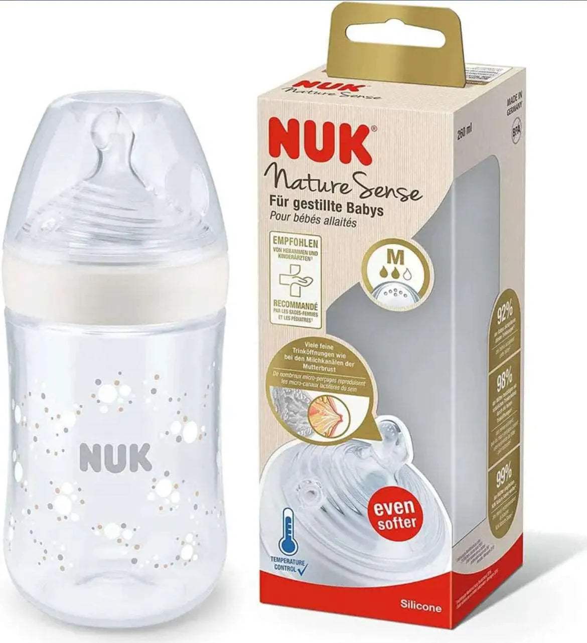 Nuk Biberon Nature Sense 260ml plastique - site dédié au bébé et maman ...